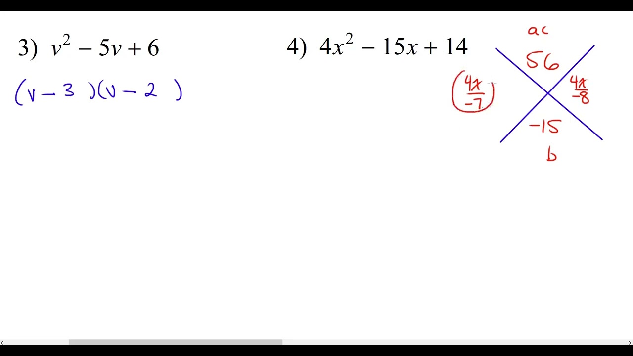 ALGEBRA QUIZ REVIEW - Factoring Polynomials