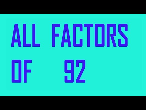 All factors 0f 92 By prime factorization method
