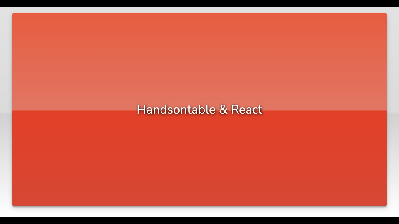 Handsontable & React