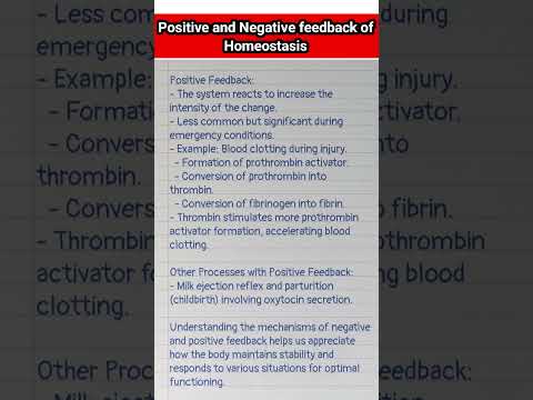 Positive and Negative feedback homeostasis #physiology #notes