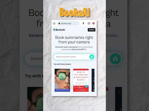 Easily Summarize Big Books: Click a Photo to Get a Summary in Seconds! #aiwebsite #ai #books