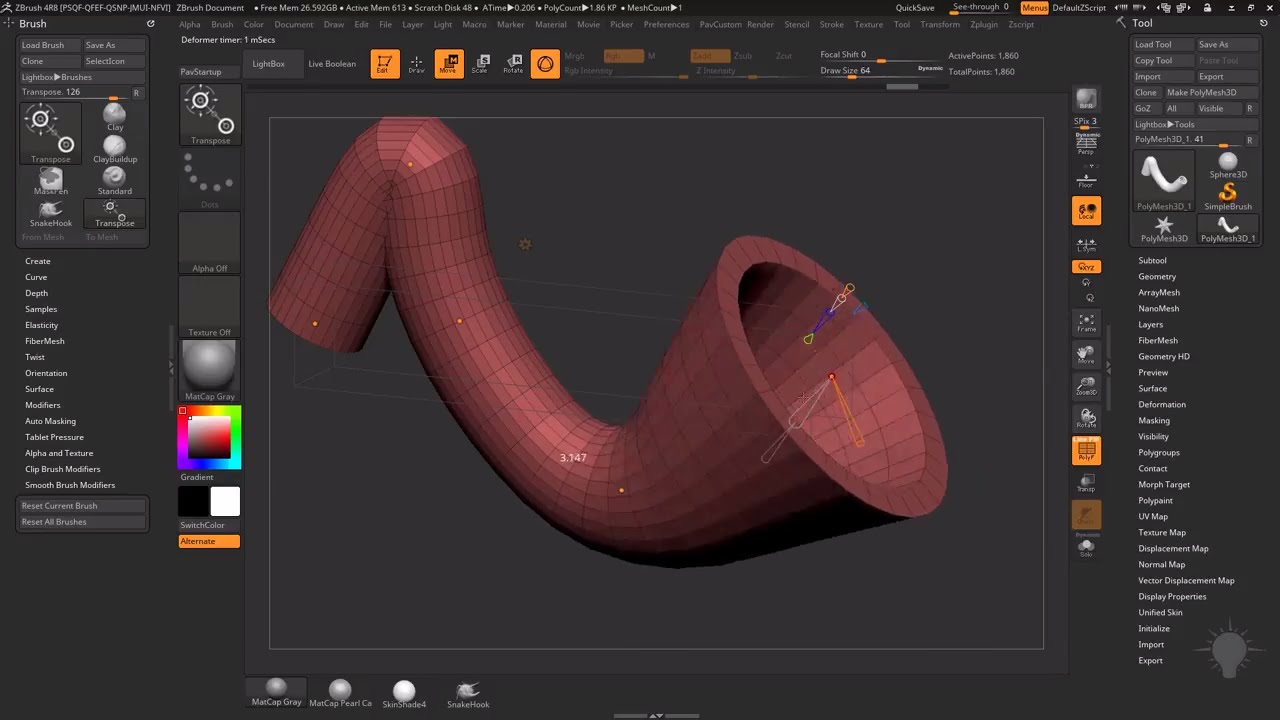 055 Bend Curve Deformer