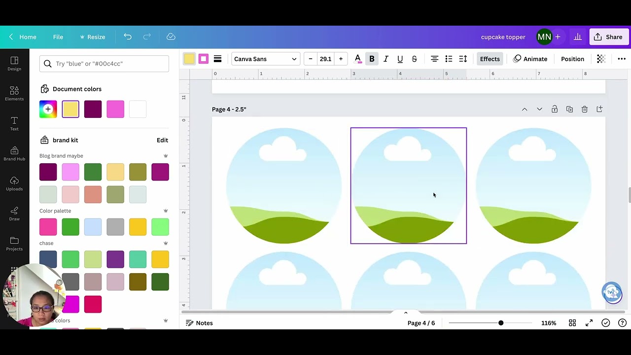 cupcake topper Canva Frame Template Tutorial