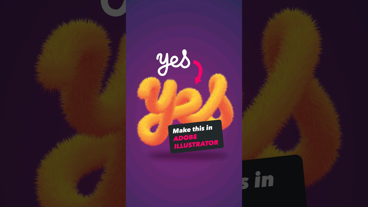How to Create FURRY LETTERING in Adobe Illustrator #lettering #adobe #tutorial