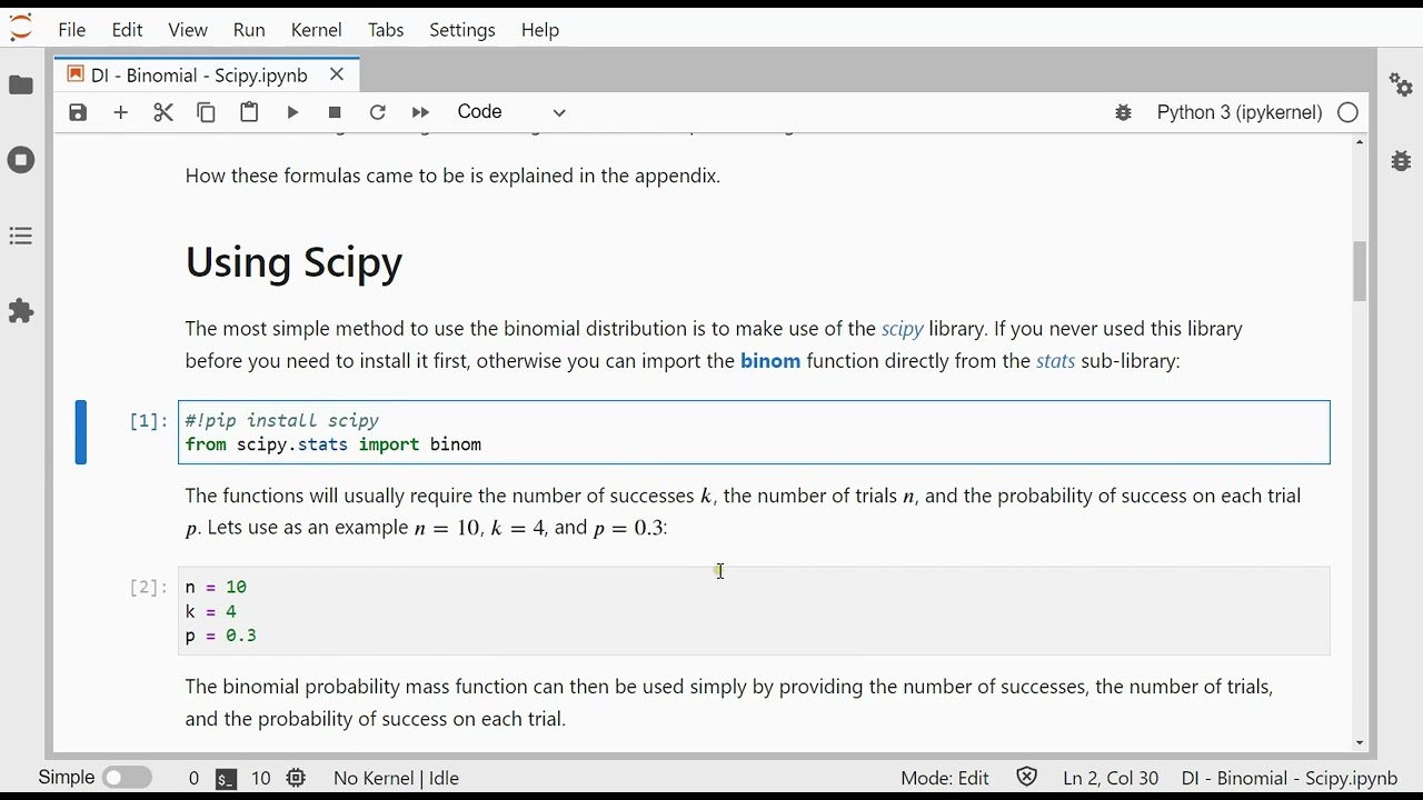 Python - Binomial Distribution with Scipy library