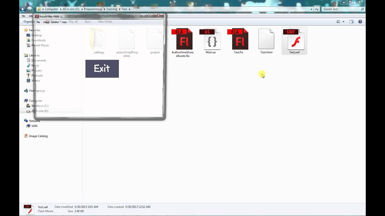 Action Script 3 0   Exit button