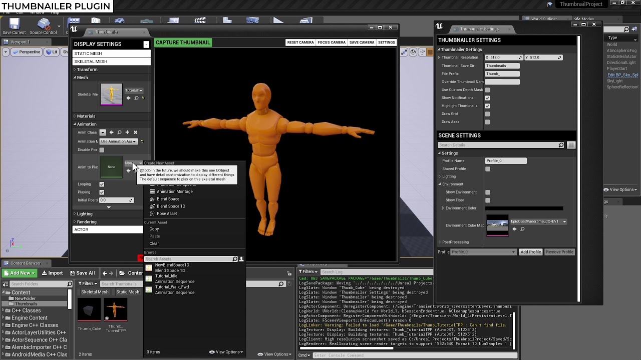 Thumbnailer Plugin for Unreal Engine 4