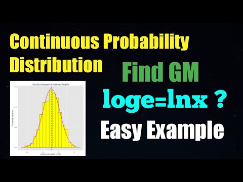 Continuous Probability Distribution |How to find Geometric mean in Hindi | Mathematical Statistics |