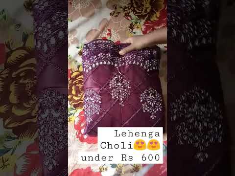 Unboxing Embroidered Semi Stitched Lehenga Choli💜😍😘#purple#ytshort