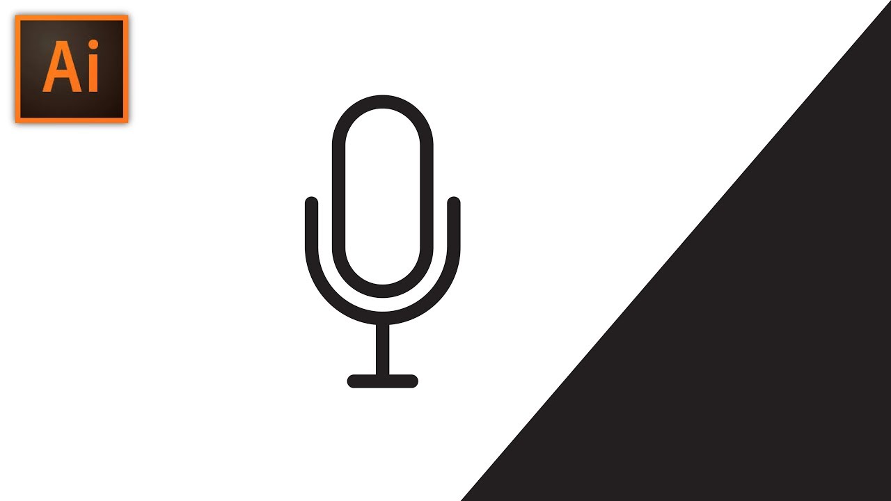 How To Make Simple Vector Icons In Illustrator [ Microphone ]