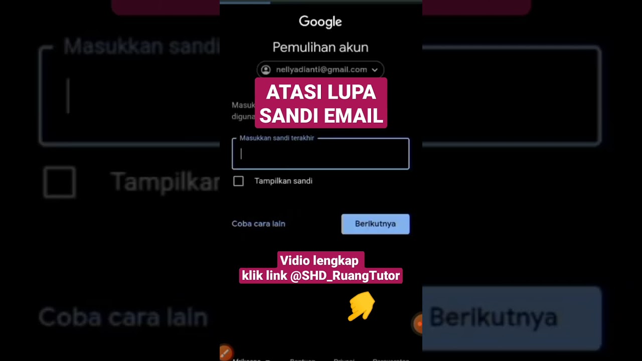 Atasi Lupa Sandi Email atau cara memulihkan Email yang terlupa Sandi