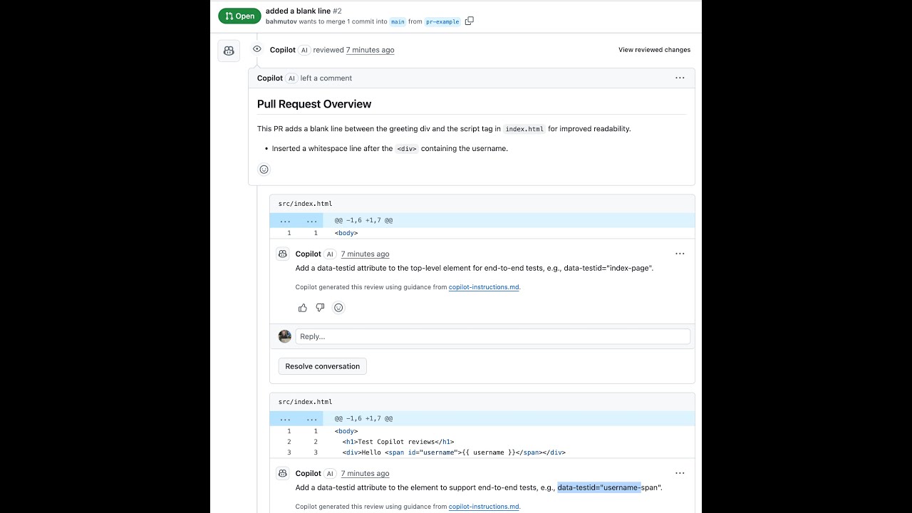 GitHub Copilot Instructions For Pull Request Reviews