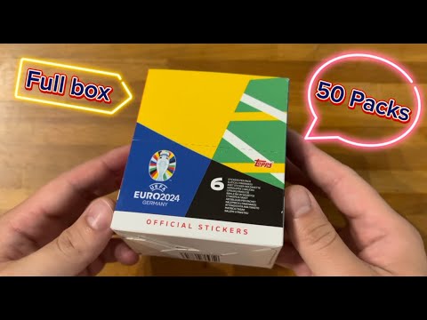 Full Box of UEFA Euro 2024 Topps Stickers Opening