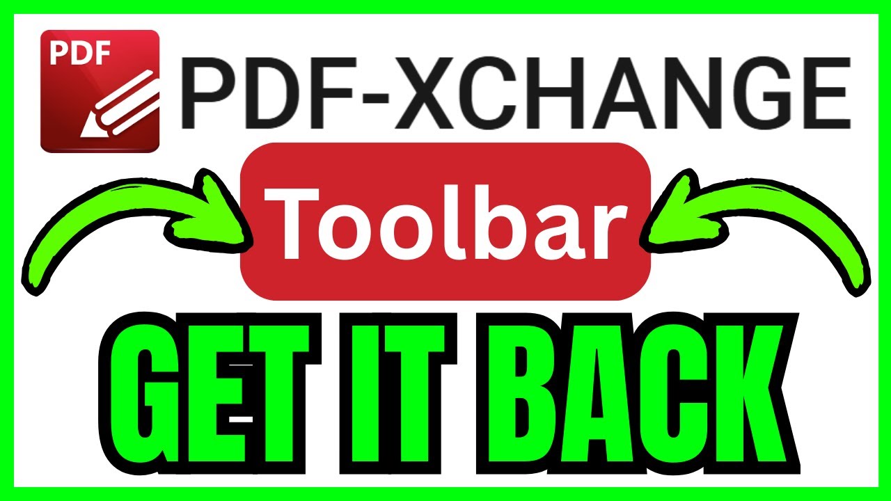 How To GET TOOLBAR BACK In PDF XChange Editor (QUICK & EASY) 2026
