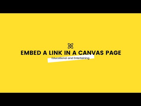 How To Embed A Link On A Canvas Page