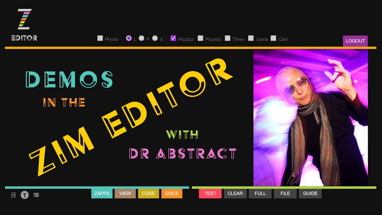 ZIM Editor - Start Here!  JavaScript Canvas Framework