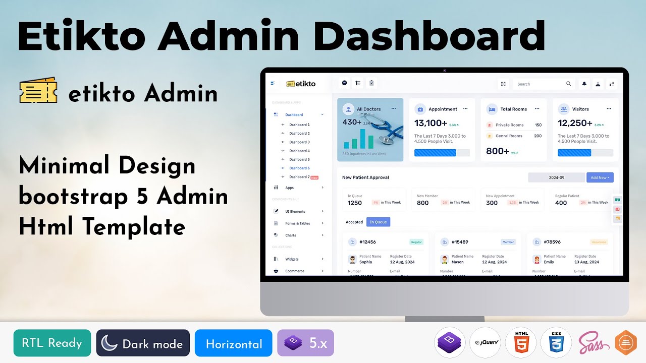 Powerful Support Ticket Admin Dashboard Using Bootstrap 5 for Efficient Query and Issue Management