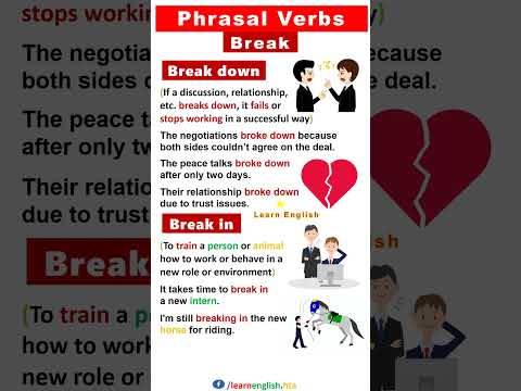 Phrasal verbs with Break - English grammar class