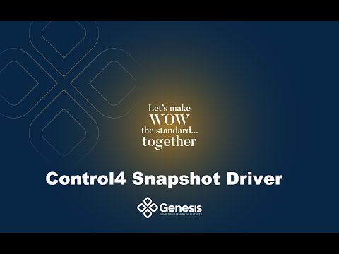 Control4 Snapshot Driver 🇪🇸 – Genesis Tech Team Studio