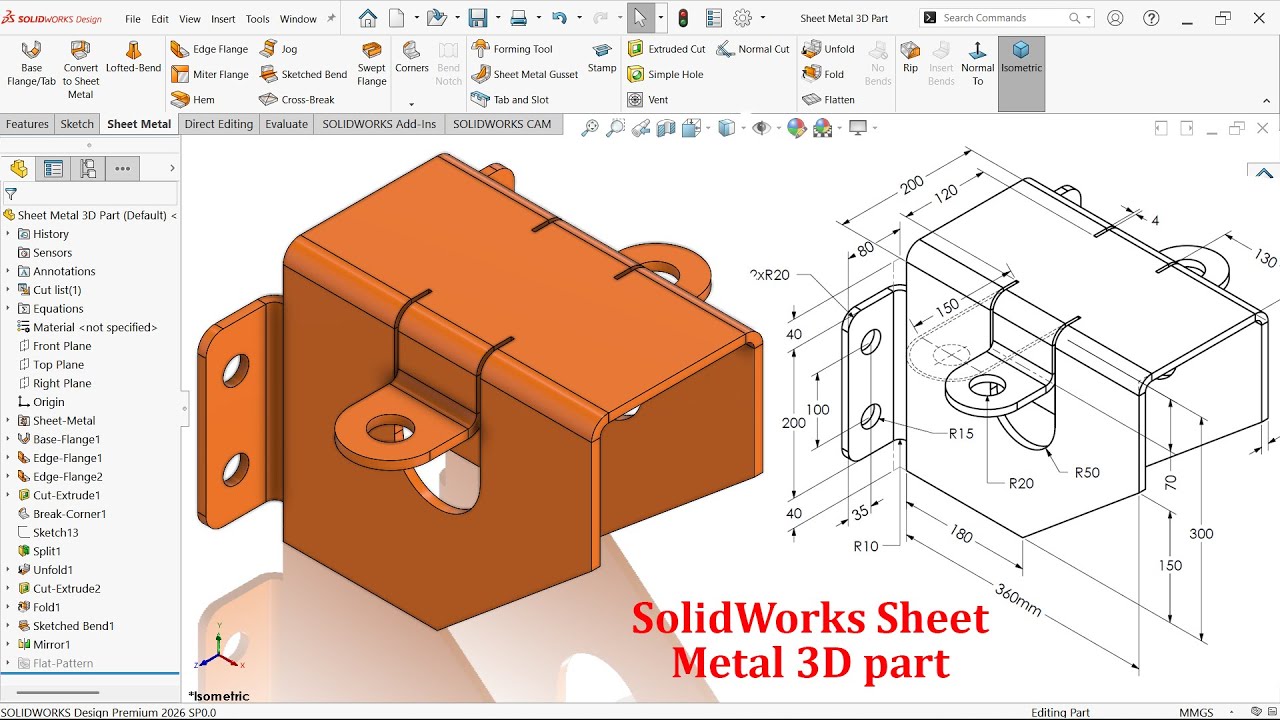 SolidWorks Sheet Metal 3D Exercise