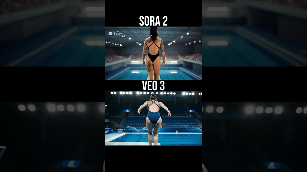Sora 2 vs Veo 3 – Diving Example (AI Video Battle)