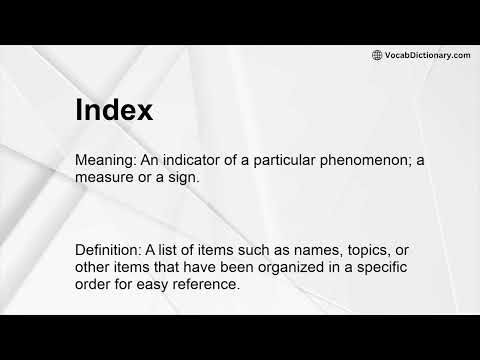 Index Meaning
