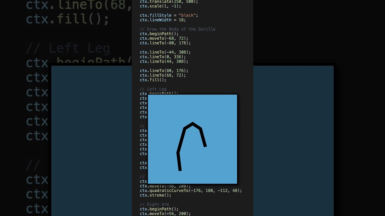 Drawing a Gorilla with JavaScript #javascript #canvas