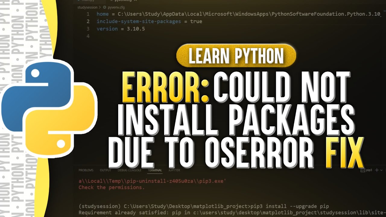 Could not install packages due to an OSError [FIX]