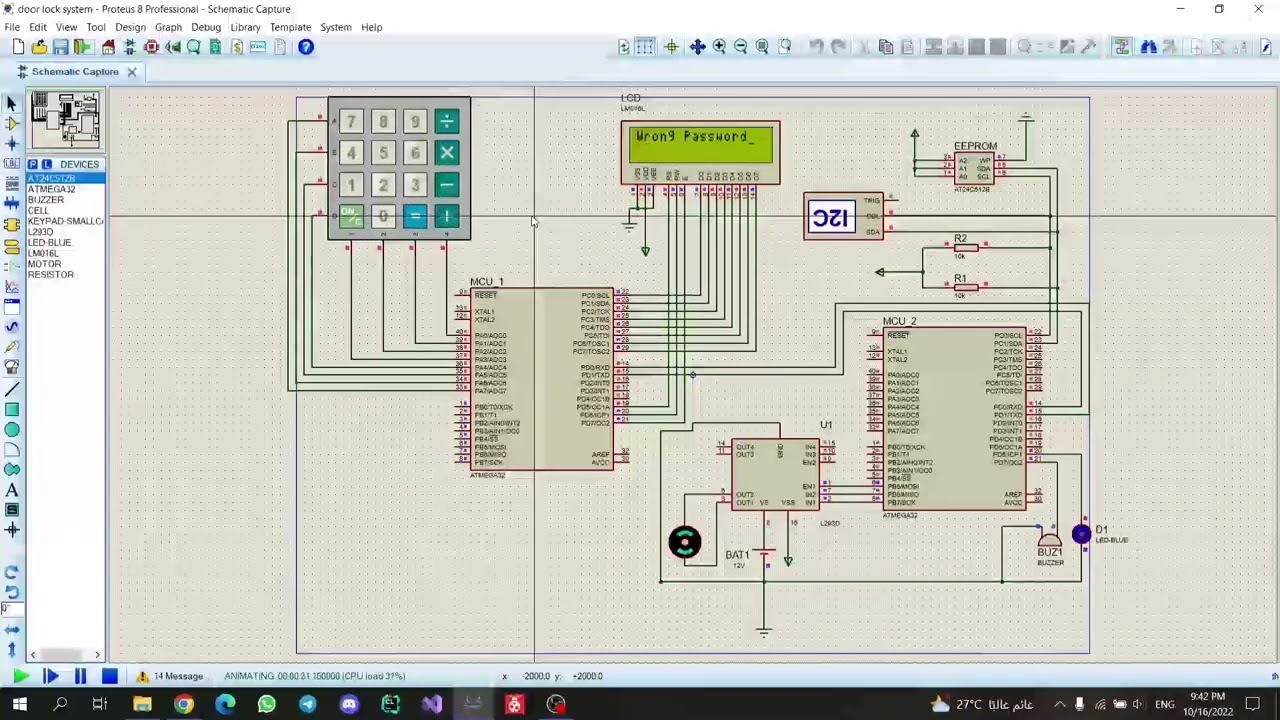 Door lock system using AVR microcontroller