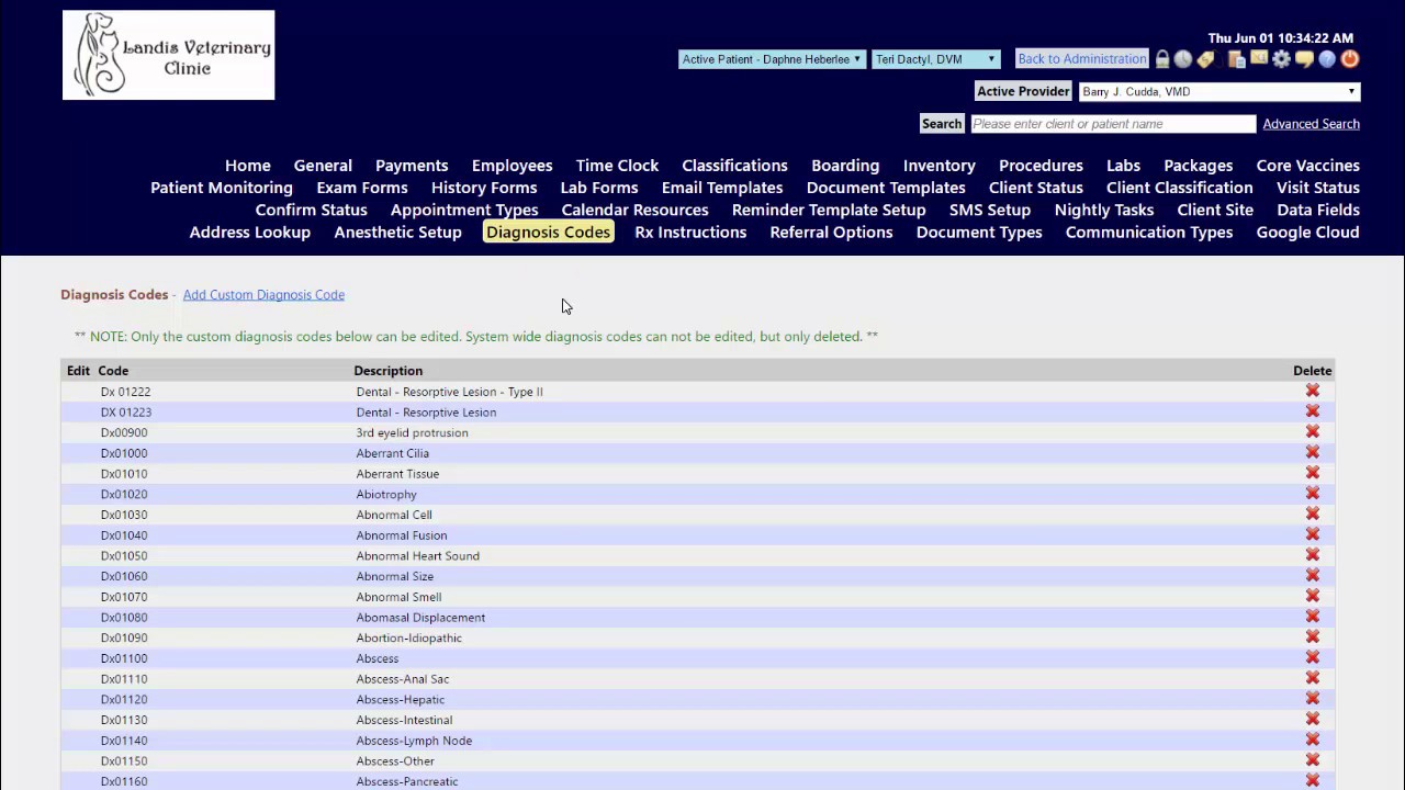 eVetPractice - Diagnosis Codes Catalog