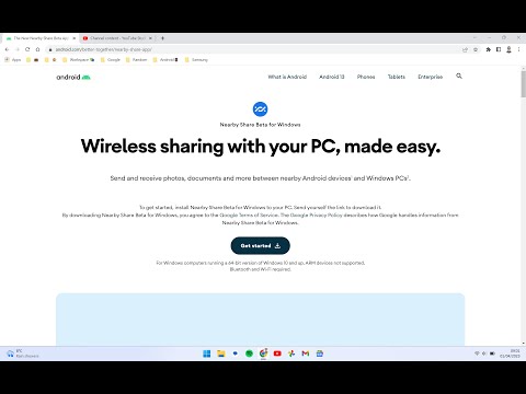 Downloading Nearby Share Beta for Windows