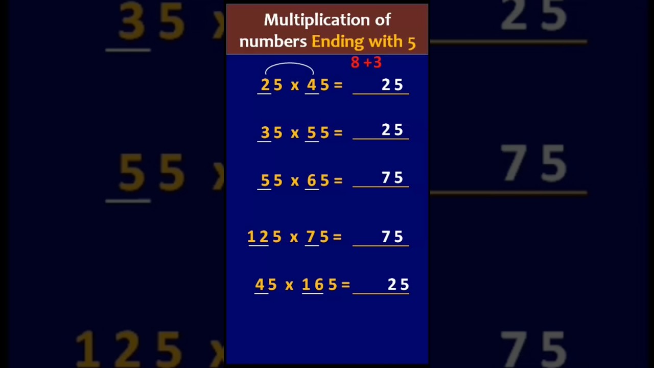 Multiplication trick|| Any numbers ending with 5 ||@Jayasreemaths