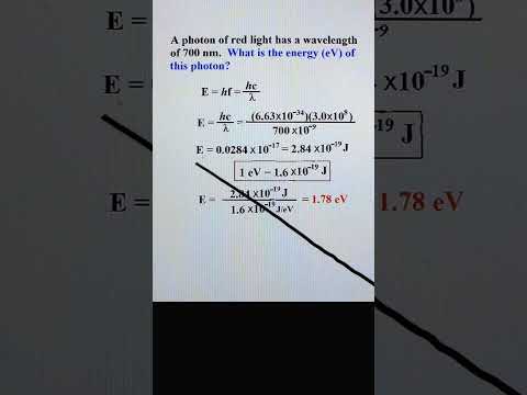 Photon Energy in eV