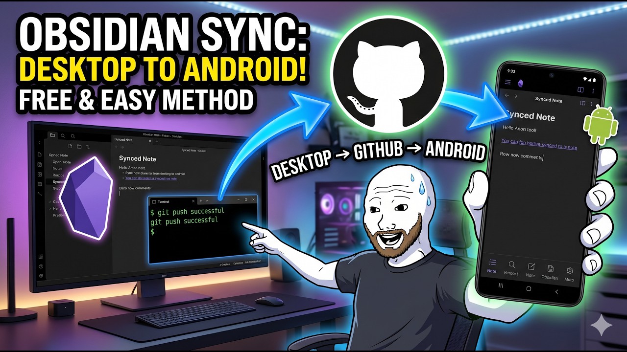 How to Github Sync Obsidian to Your Phone & PC. FREE Setup