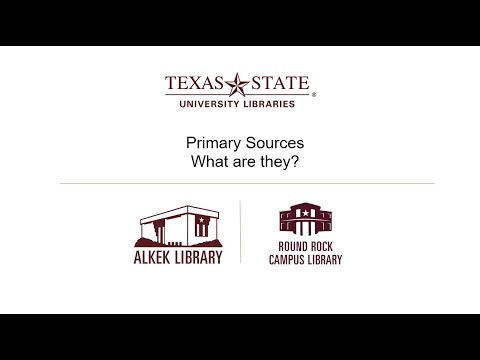 Primary Sources: What are they
