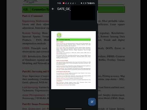 GATE 2025 GEOMATICS ENGINEERING SYLLABUS