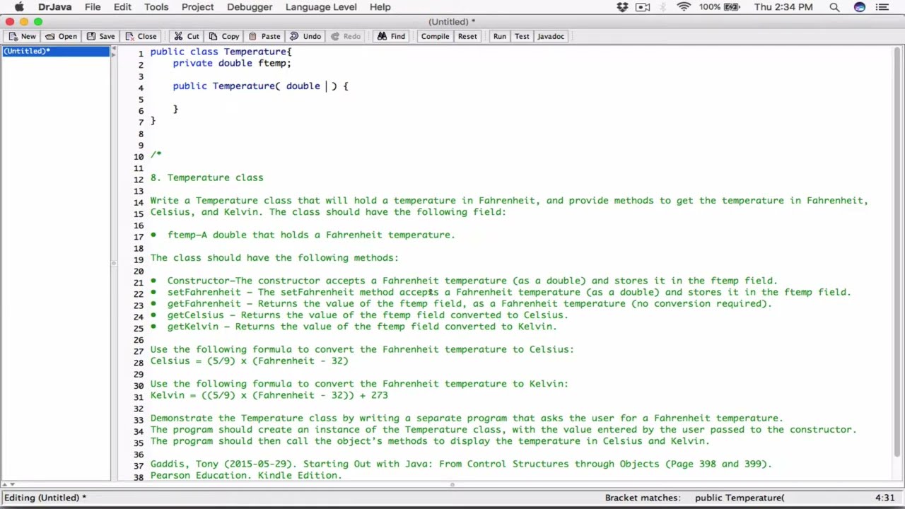 6.8 (Part 1) Temperature Class - Java