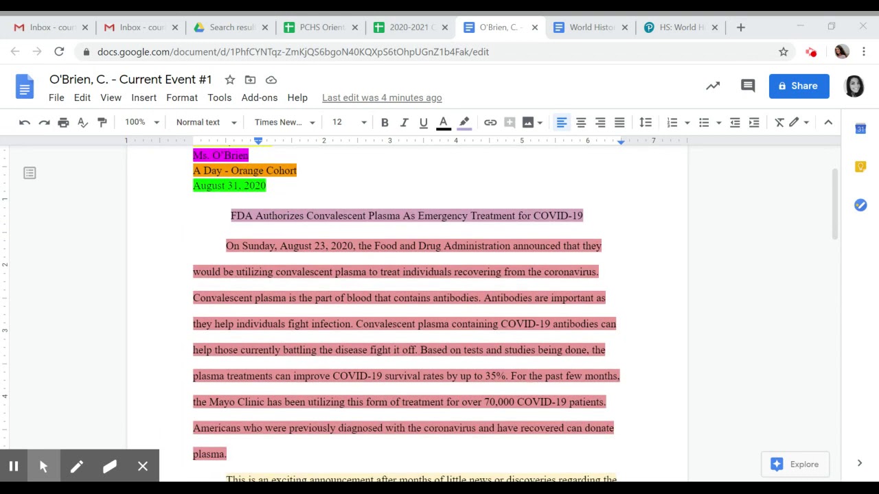 How to Complete a Current Event Write-Up