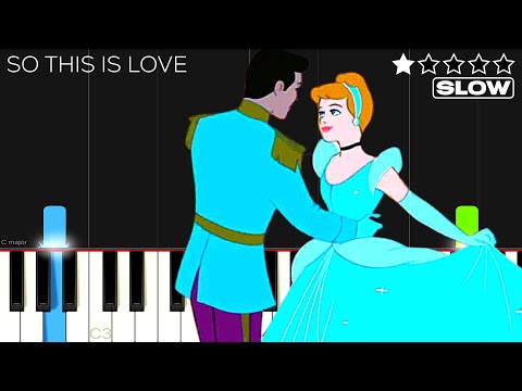 Ilene Woods - So This Is Love (Cinderella's Song) | SLOW EASY Piano Tutorial