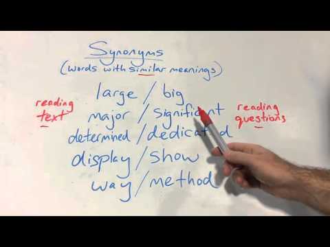 Reading Comprehension strategy - Using synonyms