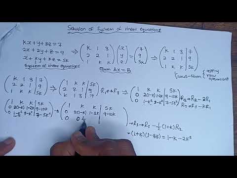 Solutions on the system of linear equations