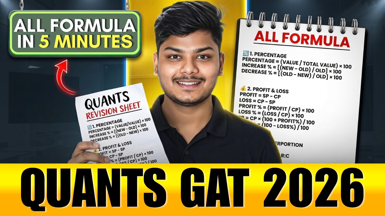 CUET 2026 All Formulas in 5 Minutes🔥 Complete Revision + FREE PDF 📄 | Quantative Aptitude GAT