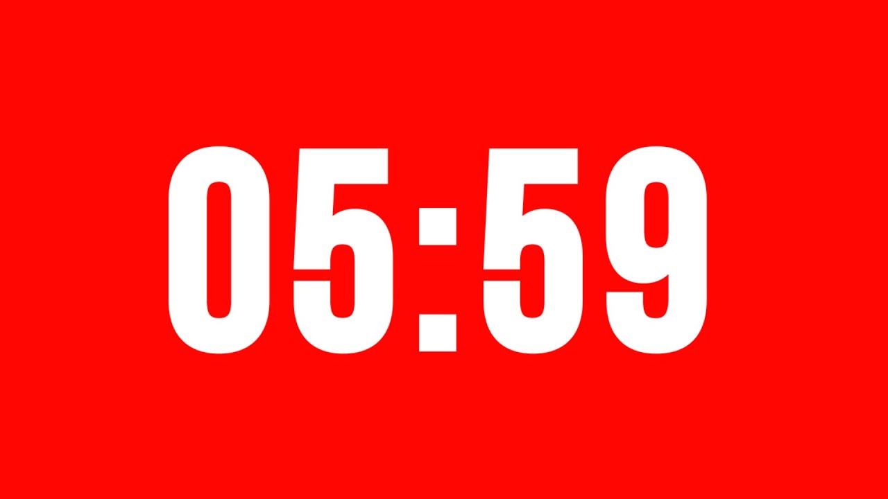 5 Minute 59 Second Timer With Alarm Without Music
