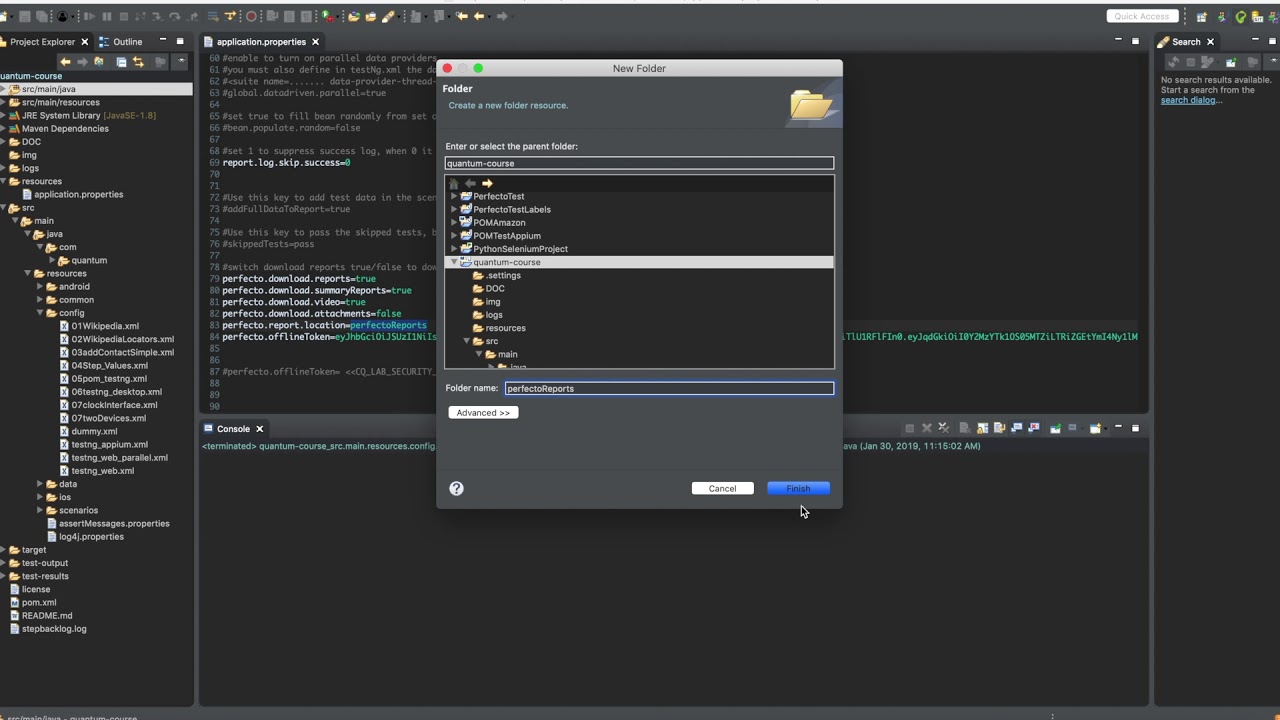 Quantum: Downloading Perfecto PDF reports and test videos