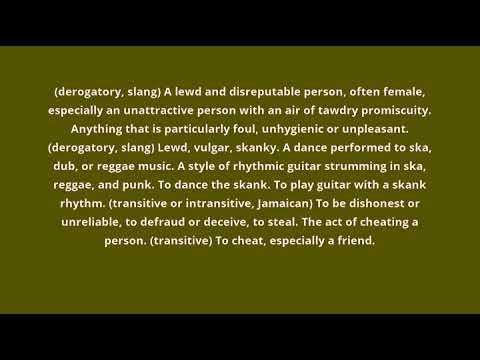 what is the meaning of skank