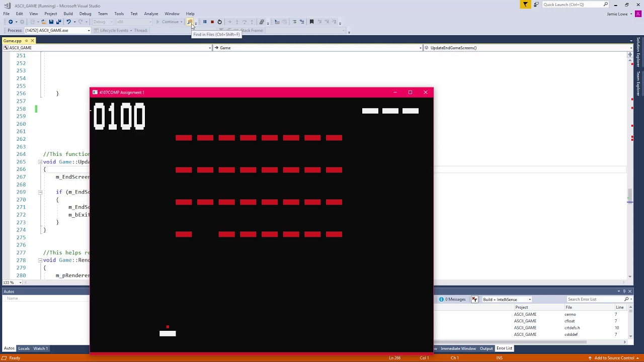 ASCII INVADERS FIRST YEAR ASSIGNMENT