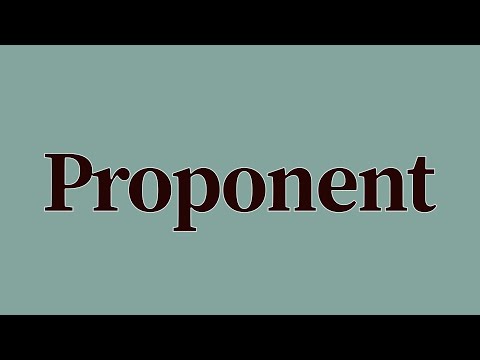 Proponent Meaning and Definition