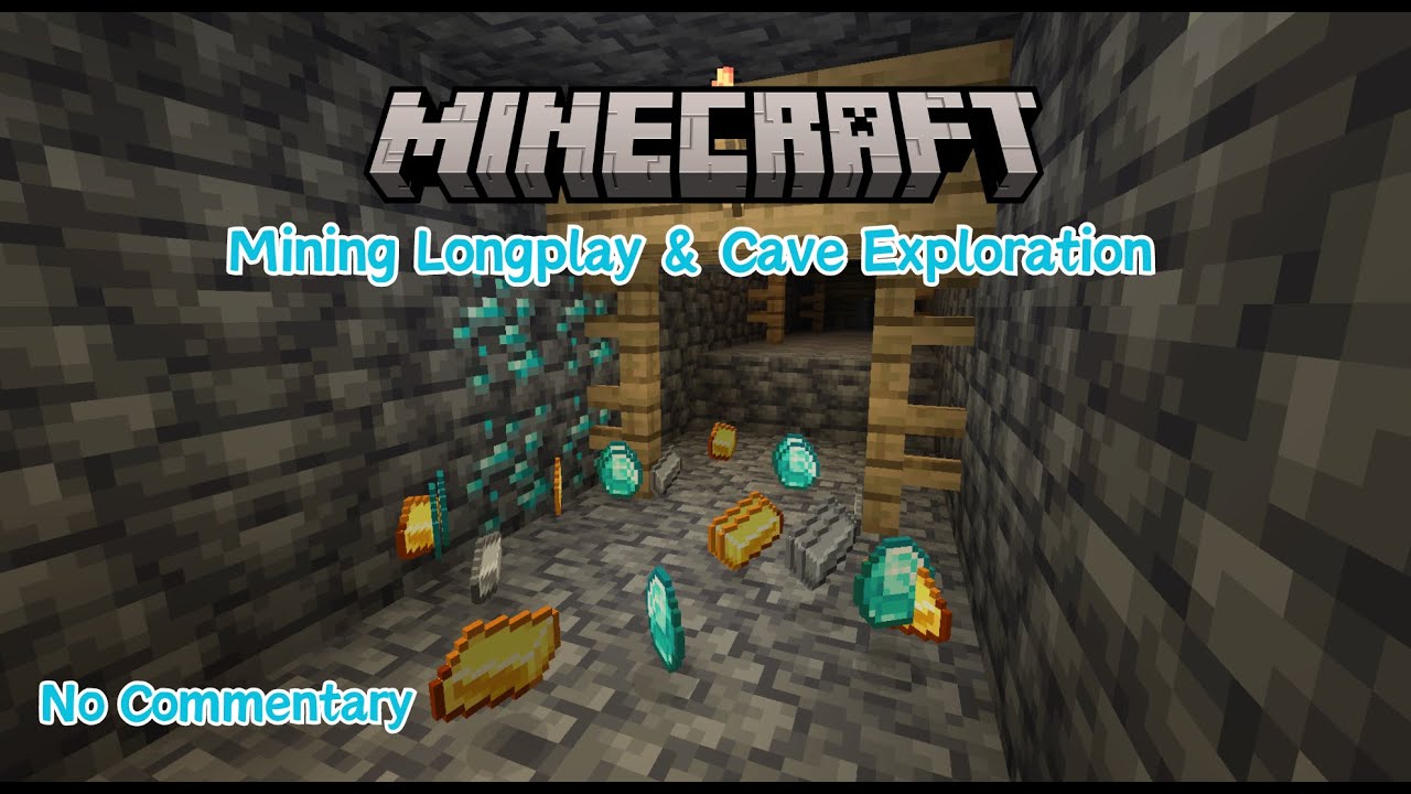Minecraft Longplay Mining - Relaxing Mining and Cave Exploration - Ore Mining - No Commentary - 1.20