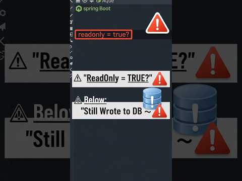 Spring’s readOnly = true Is LYING to You 😱 (Transactional Truth Bomb)