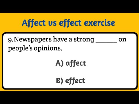 Effect Or Affect Grammar Quiz | Effect vs Affect Test In English Grammar | Ladlaeducation